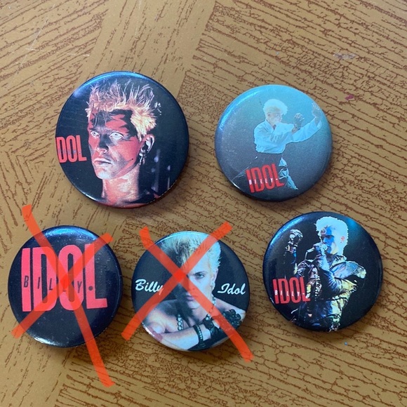 Accessories | Copy Vintage 198s Billy Idol Pins Set Of 3 | Poshmark